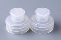 Round Shape Plastic Flip Top Caps , Transparent Disc Top Cap Custom Logo With Screw