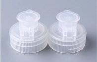 Round Shape Plastic Flip Top Caps , Transparent Disc Top Cap Custom Logo With Screw